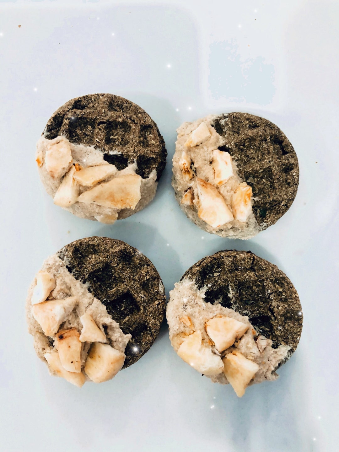 Chunky Banana Waffles, 95% Oat Free Rabbit Treats, Bunny Treats - Etsy