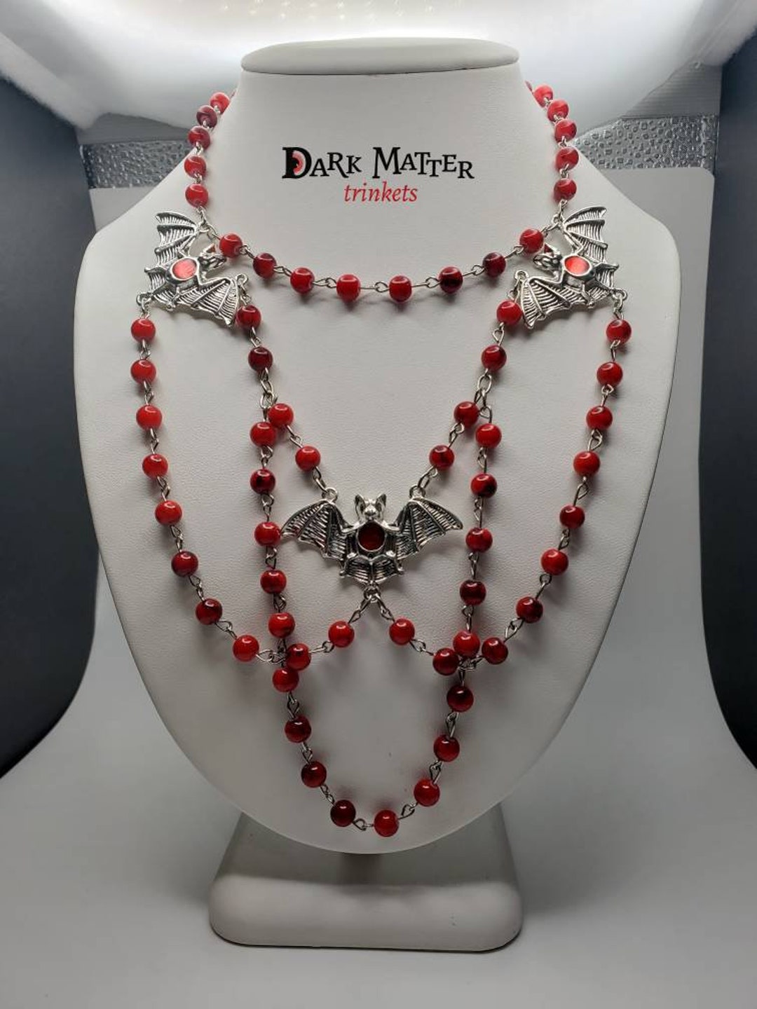 Gothic, Vampire, Victorian, Halloween Necklace. Bats Pendant. - Etsy