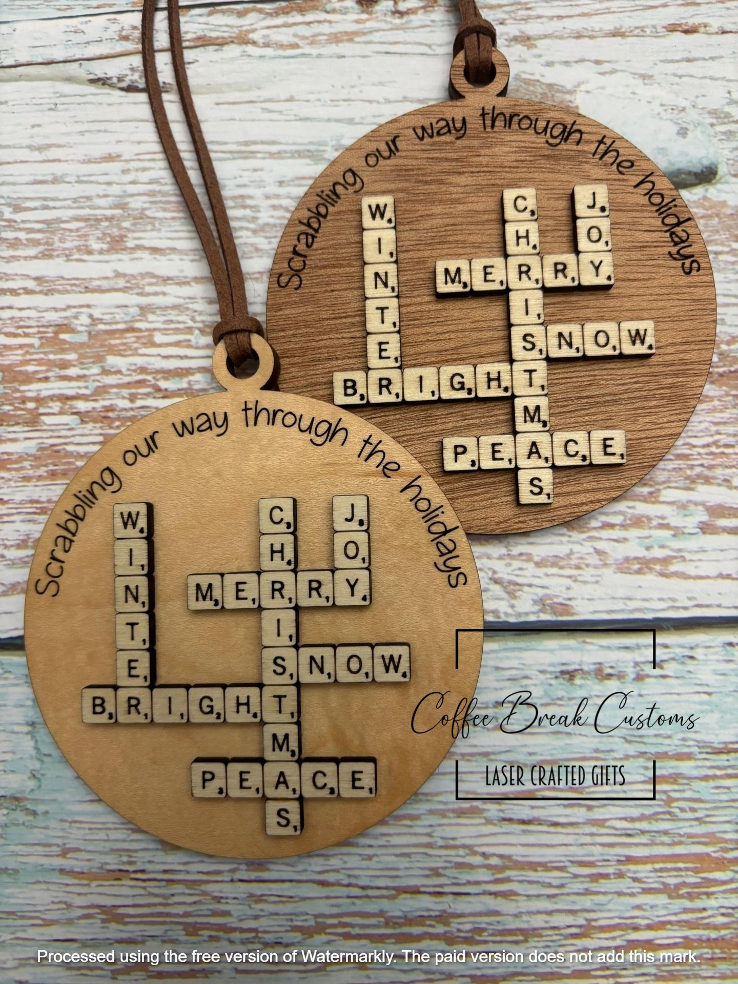Scrabbling Our Way Through the Holidays Ornament SVG, Digital Cut File ...