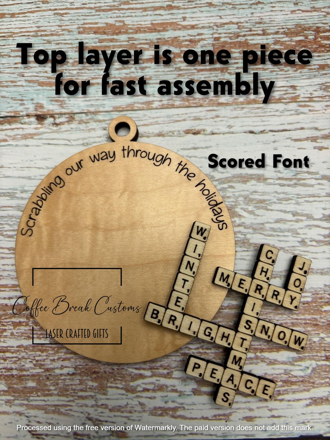 Scrabbling Our Way Through the Holidays Ornament SVG, Digital Cut File ...