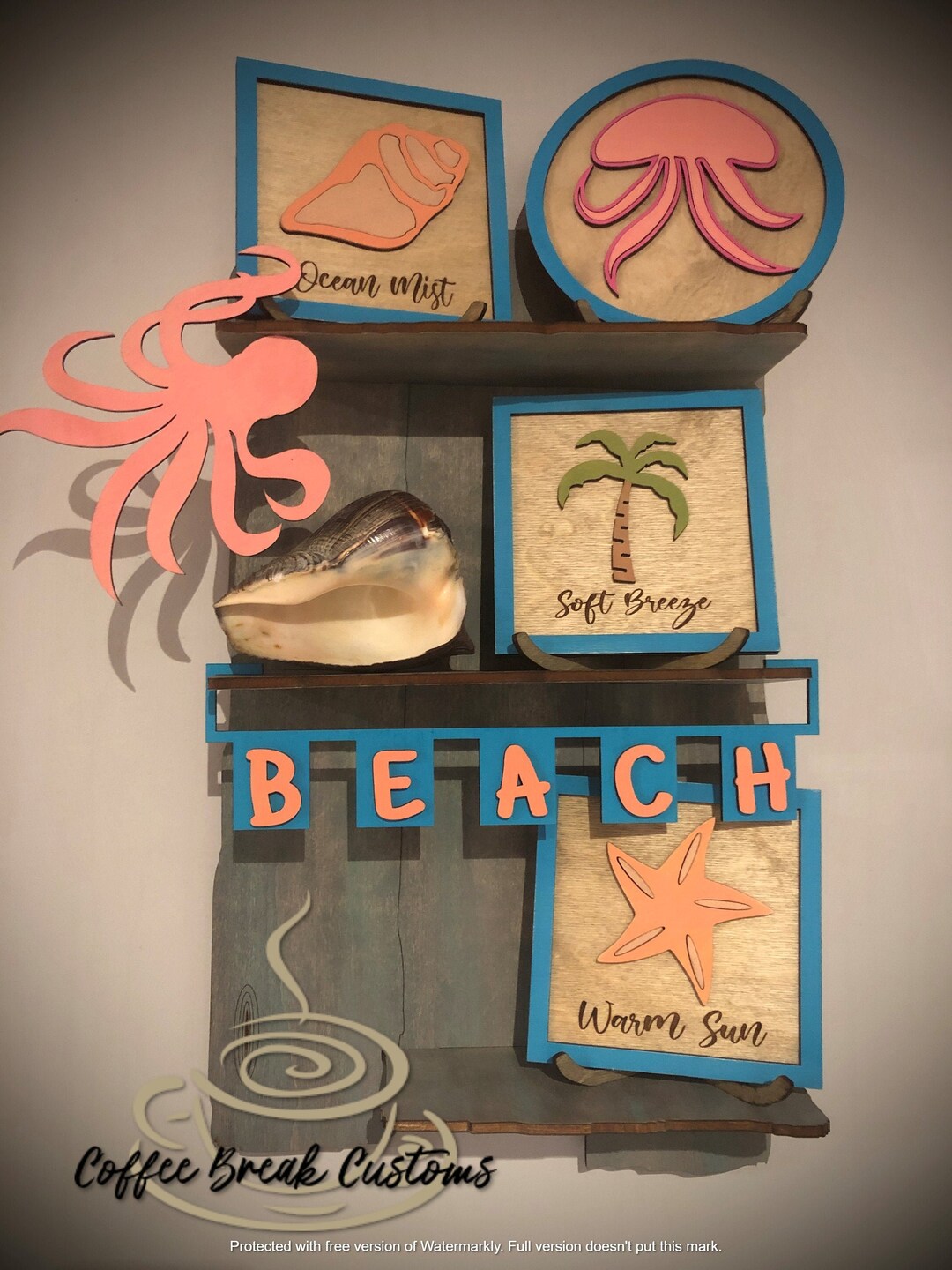 Beach and Sea Tiered Shelves Decoration - Etsy
