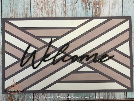 Geometric Lines Welcome Sign SVG Digital Cut File Masculine | Etsy