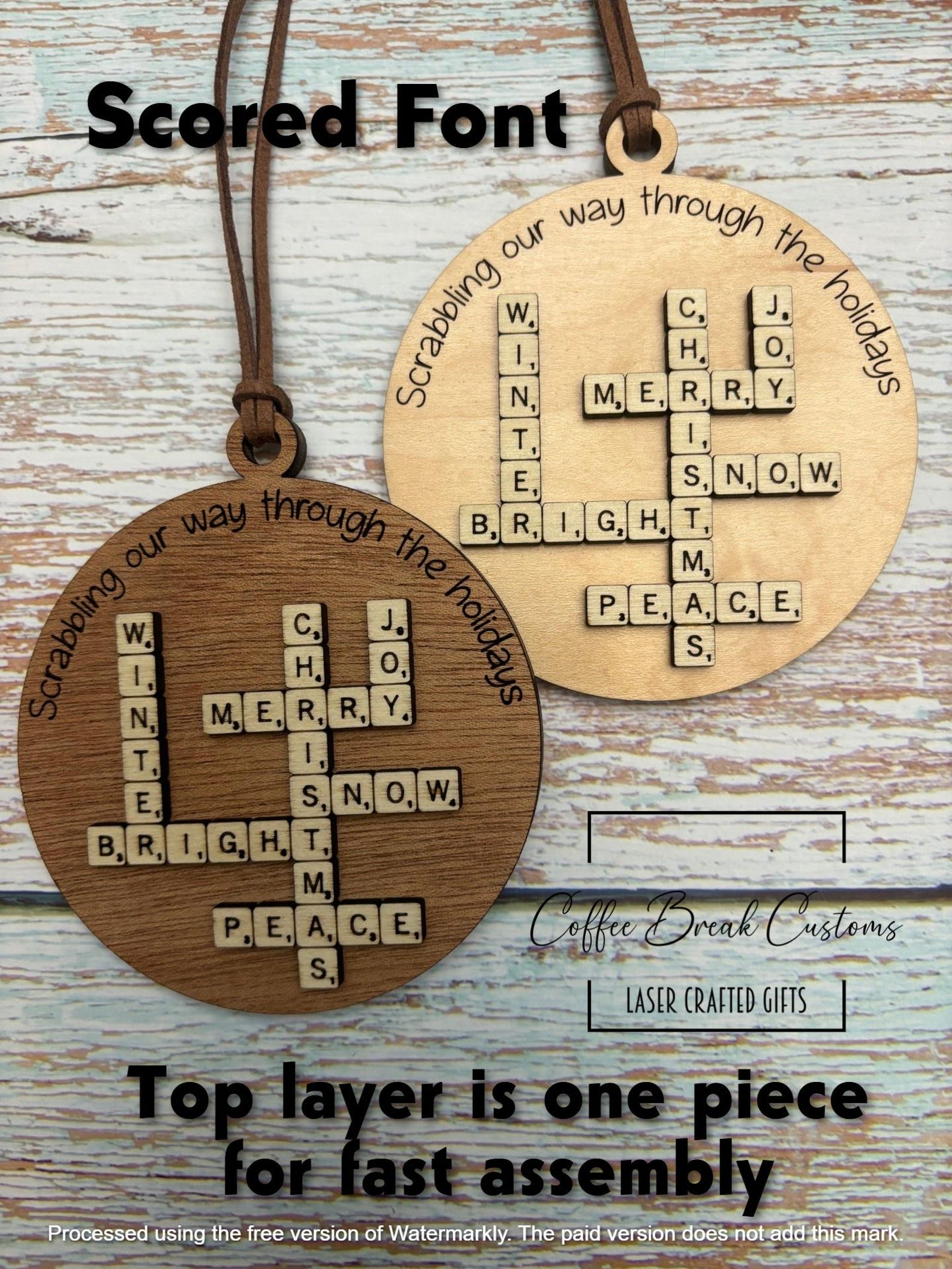 Scrabbling Our Way Through the Holidays Ornament SVG, Digital Cut File ...
