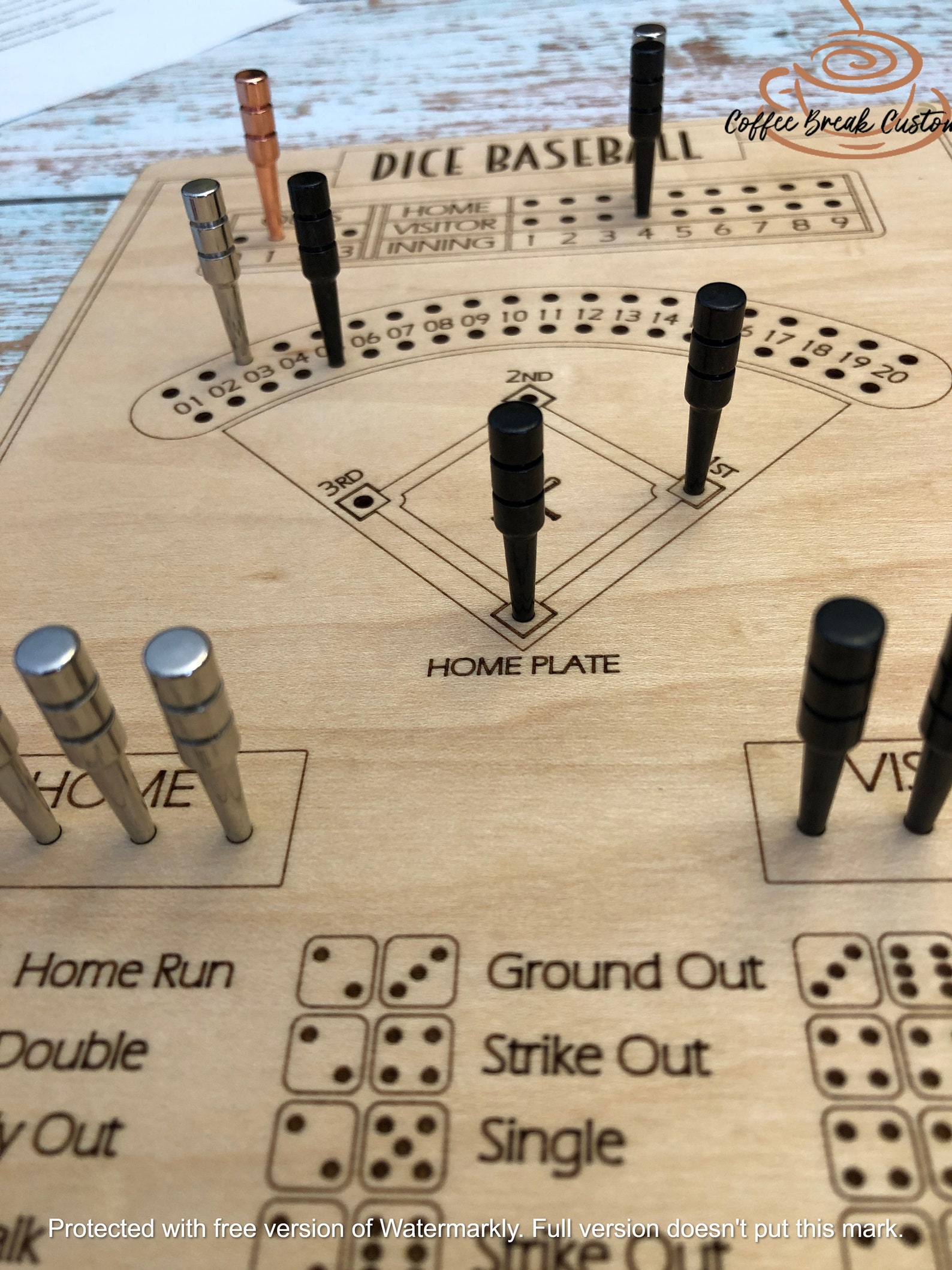 Dice Baseball Board Game Digital File Glowforge Ready Game - Etsy Canada