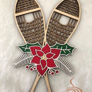 Floral Snowshoes Decor Digital Cut File, Snowshoes SVG, Glowforge - Etsy