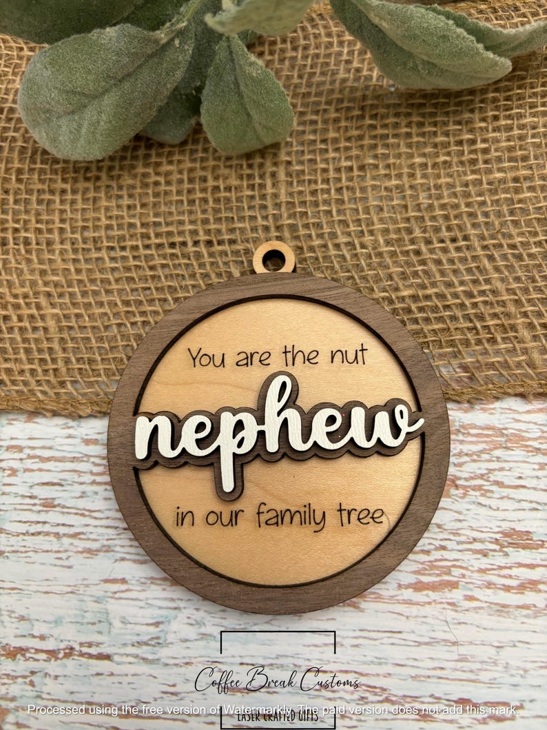 Funny or Sweet Niece and Nephew Ornament SVG, Digital Cut File ...