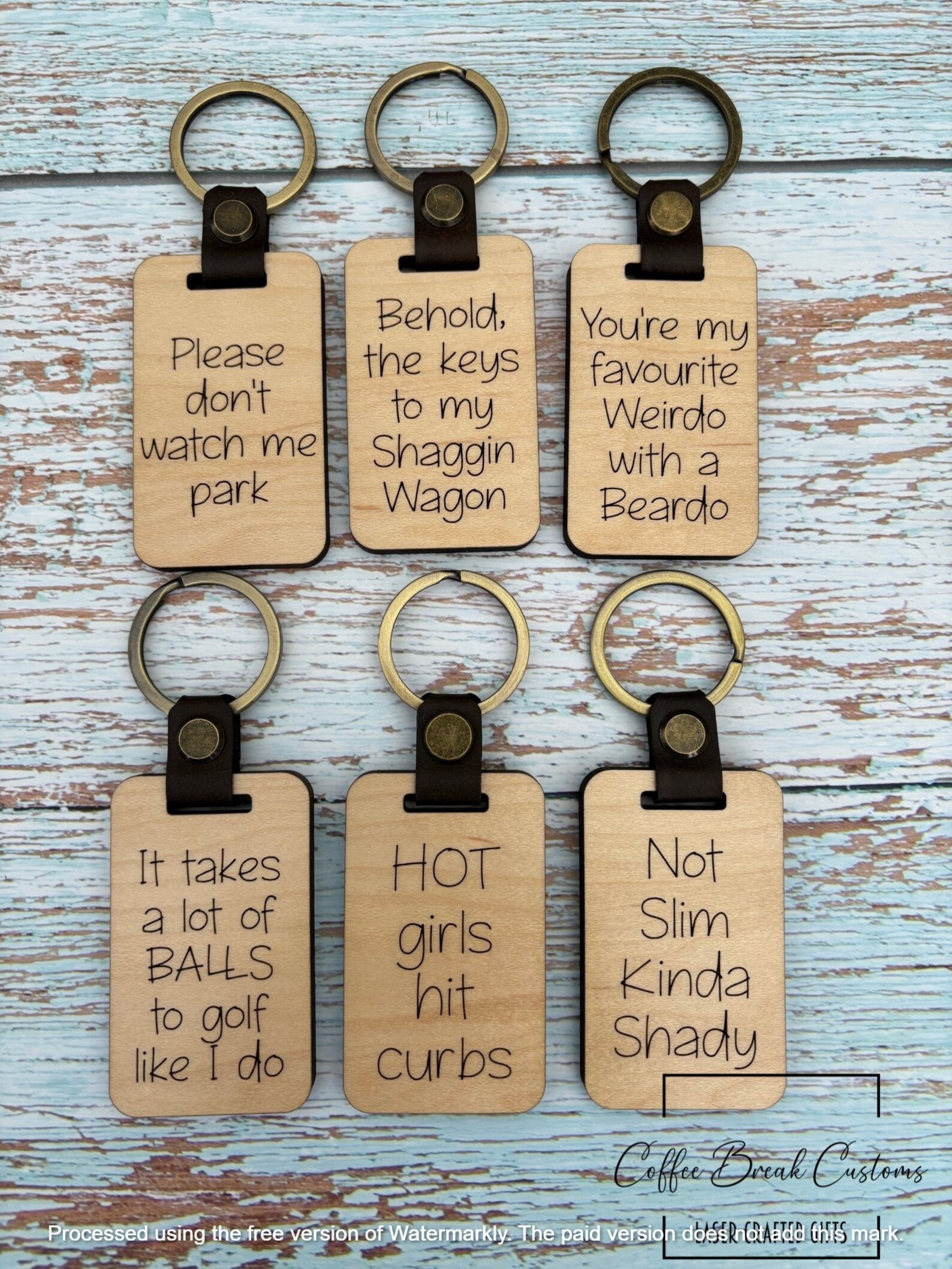 Leather and Wood Keychain SVG, Funny Keychain SVG, Snarky Keychain ...