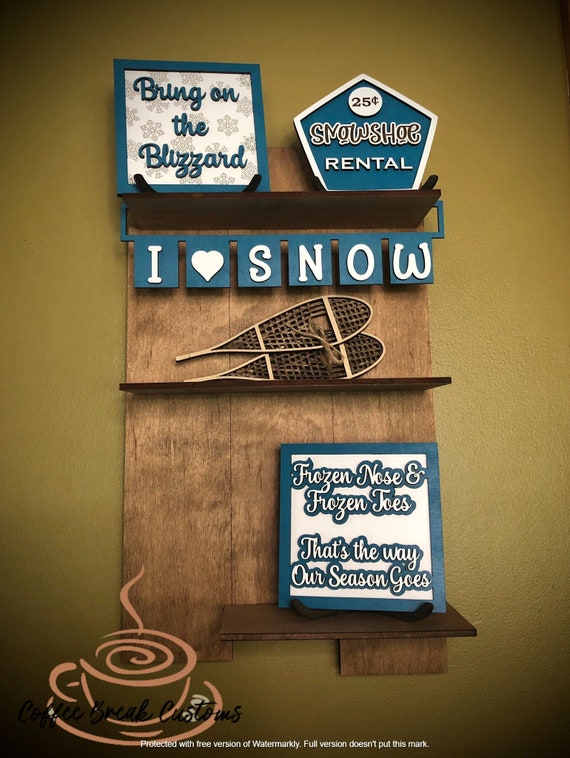 Snowshoes tiered shelves and tiered tray decorations SVG | Etsy