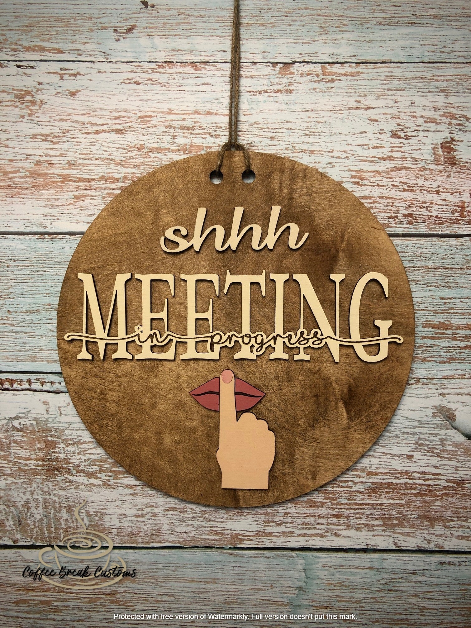 Reversible Meeting in Progress/ Welcome Sign in 2 Shapes, SVG, Digital ...