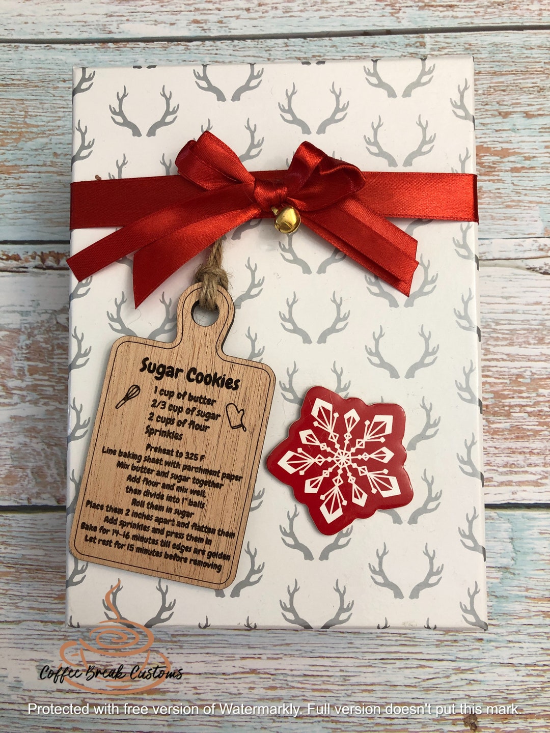 Sugar Cookies Recipe Gift Tag Ornament Digital File, Christmas Ornament ...