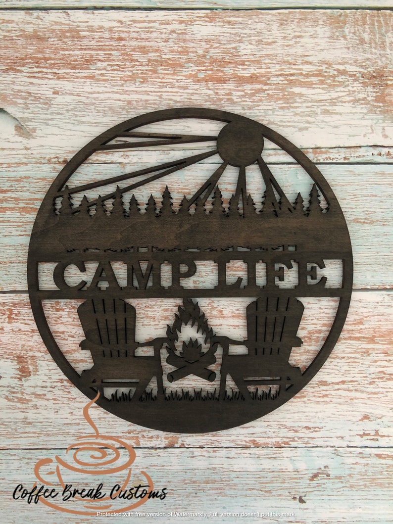 Adirondack Chairs Round Name Sign Personalized Sign DIGITAL - Etsy