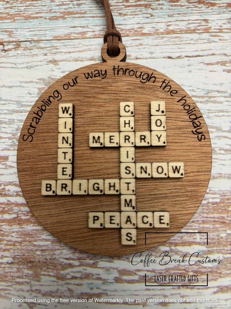 Scrabbling Our Way Through the Holidays Ornament SVG, Digital Cut File ...