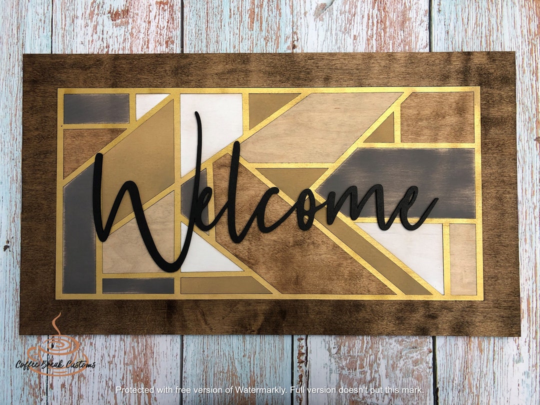 Geometric Shapes Welcome Sign SVG, Digital Cut File, Masculine Welcome ...