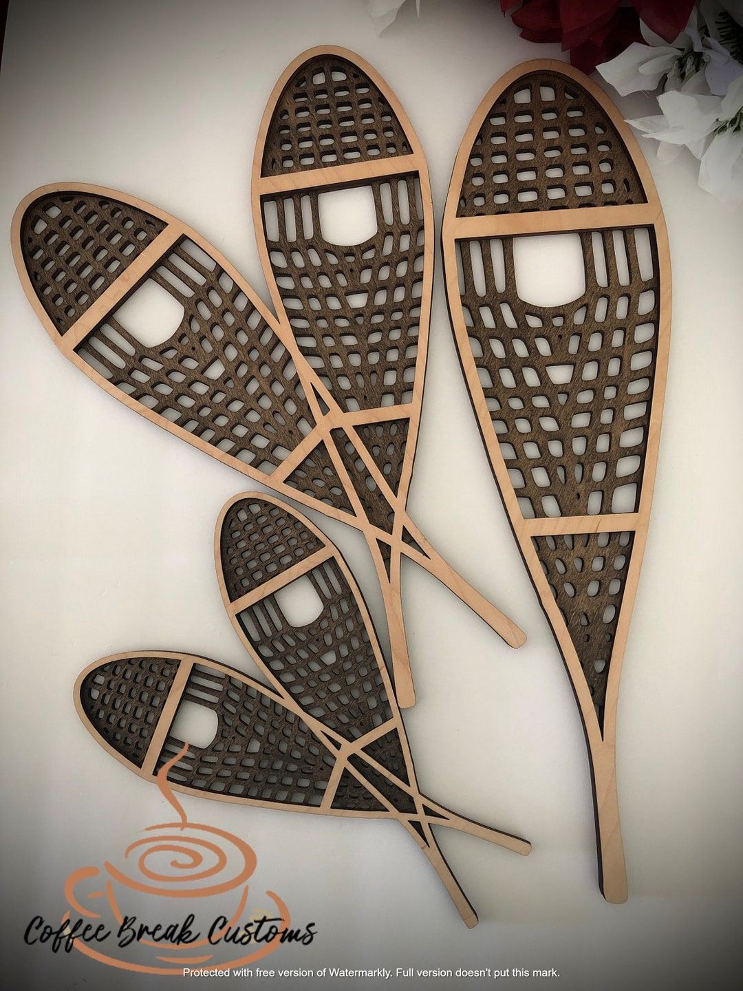 Snowshoe Decoration SVG, Digital Cut File, Glowforge - Etsy