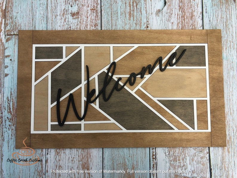 Geometric Shapes Welcome Sign SVG Digital Cut File Masculine | Etsy