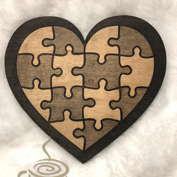 Wood Heart Puzzle - Etsy
