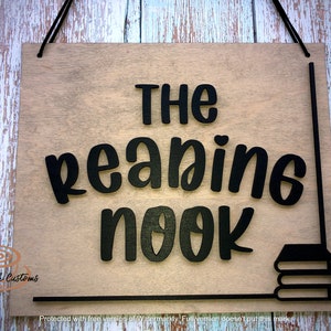 The Reading Nook Sign SVG, Digital Cut Sign, Glowforge SVG - Etsy