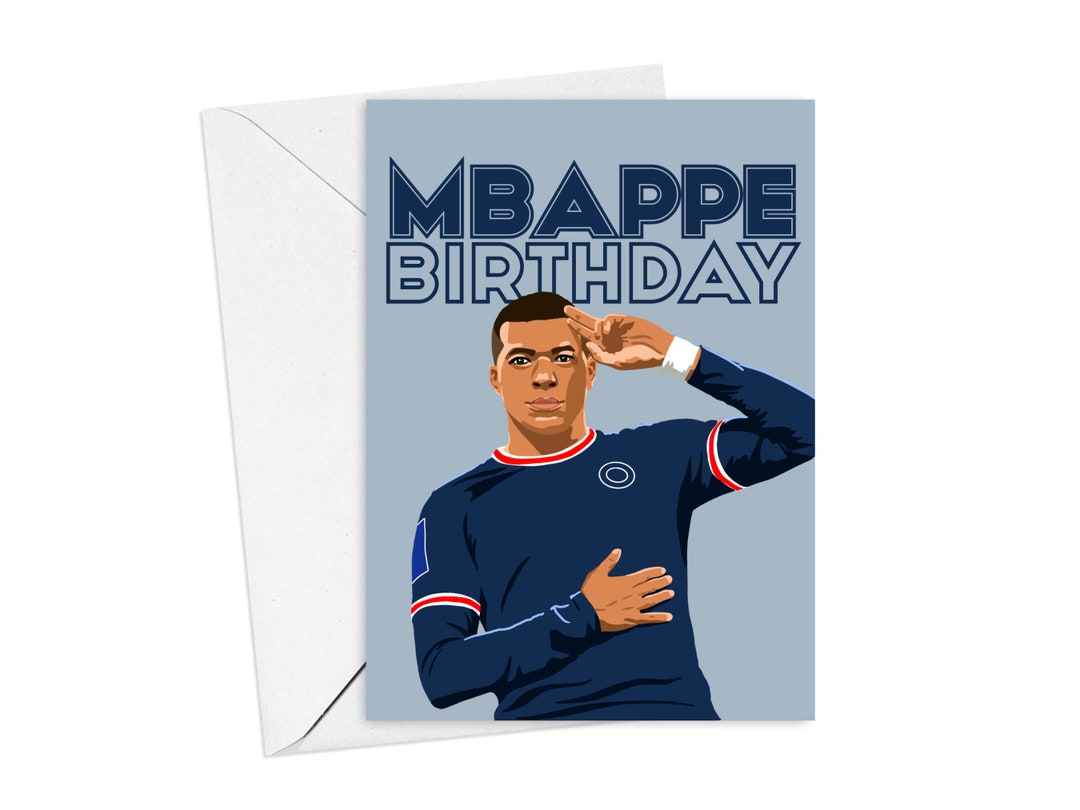 Kylian Mbappe Birthday Card PSG France - Etsy