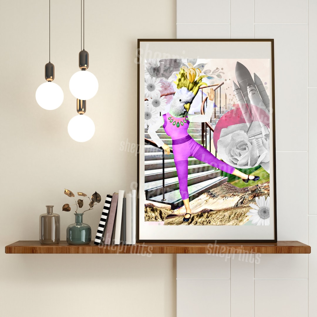 Dopamine Core Wall Art Preppy Wall Art dancing Bird Poster Extra Large ...