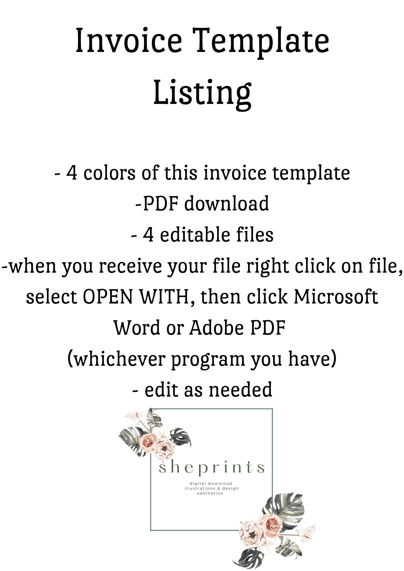 Invoice Template Invoice Template Download Business - Etsy Australia