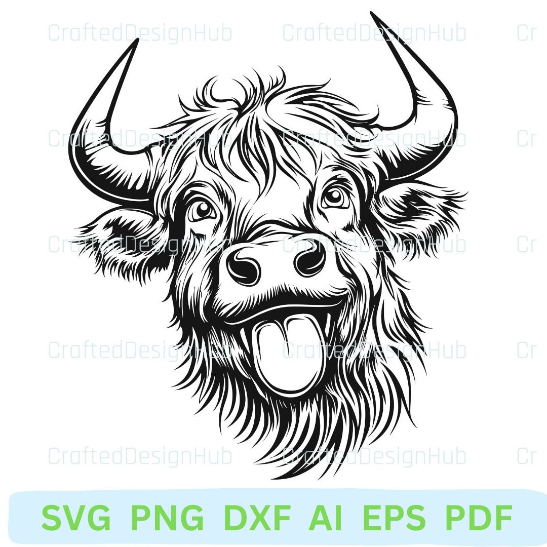Highland Cow Svg Png Digital Download Funny Highland Cow DXF Eps Pdf ...
