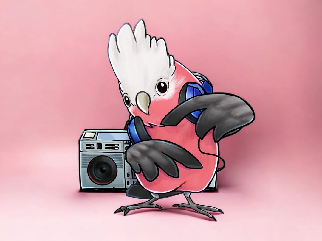 Galah Cockatoo Die Cut Vinyl Sticker Cute Cartoon Bird Sticker Parrot ...