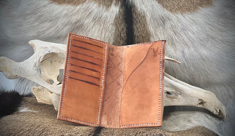 Feather Floral Custom Tooled Bifold Roper Wallet - Etsy