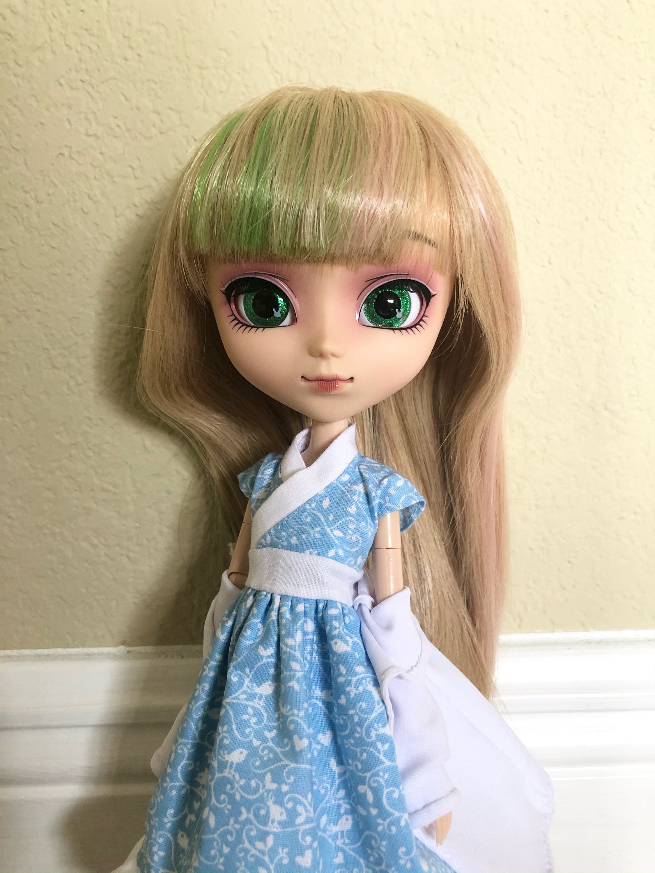 Pullip Dress Clothing Obitsu Blue Bird White Cardigan Set | Etsy