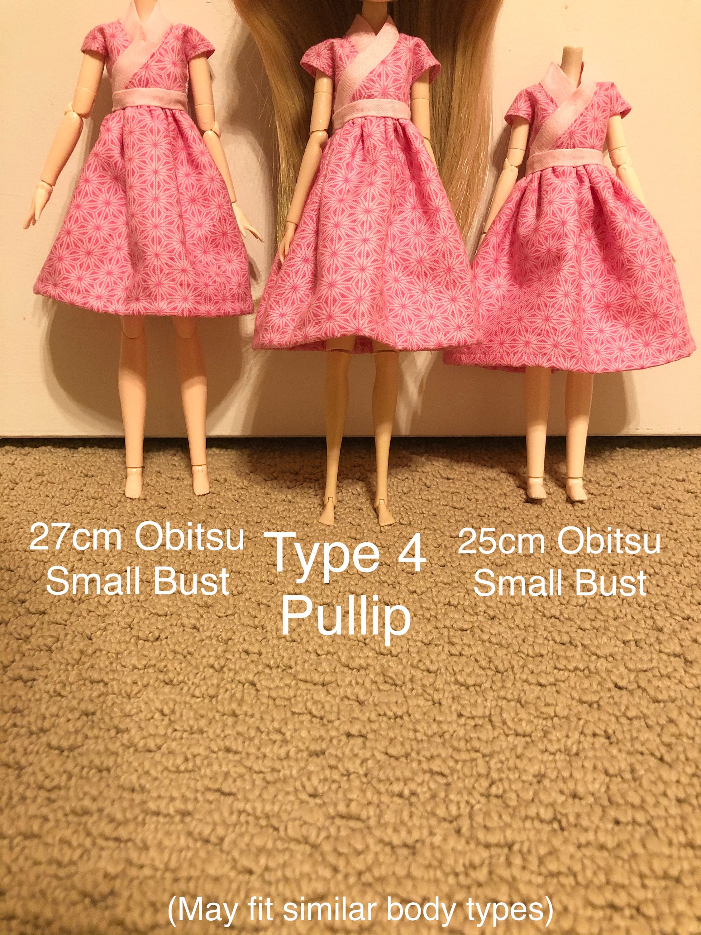 Pullip Doll Dress Clothing Obitsu Pink Hemp Leaf | Etsy