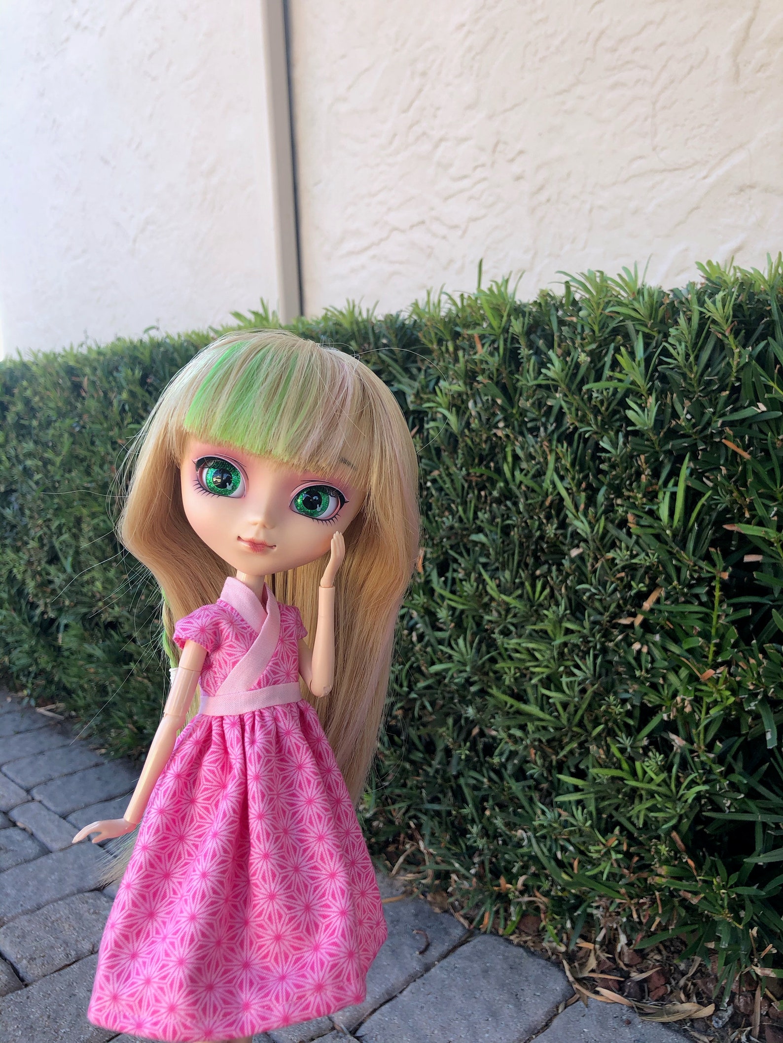 Pullip Doll Dress Clothing Obitsu (pink Hemp Leaf) - Etsy