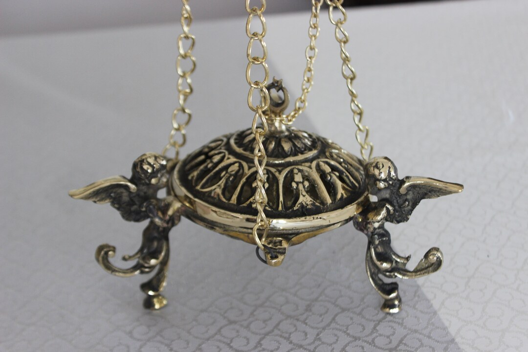 Golden Censer, Orthodox Censer, Incense Censer,angel Figure, Censer ...