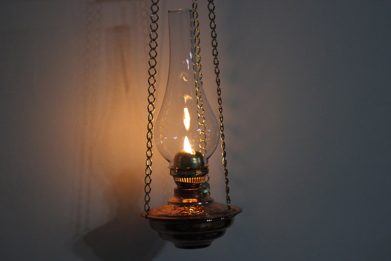 Wall Hanging Oil Lamp Vintage, Oil Lamp Antique, Oil Lamp Glass ...
