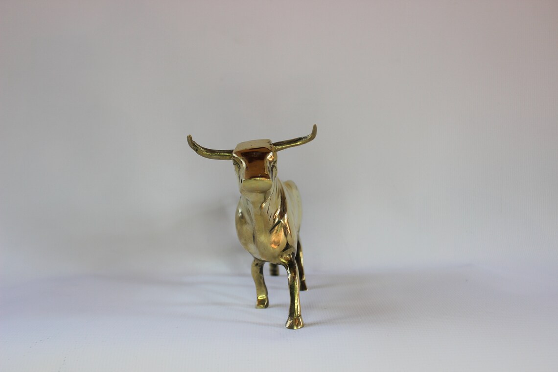 Gold Bull Wall Street Bull Statue Bull Sculpture Table | Etsy