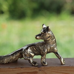 Fox Statue Fox Figurine Fox Sculpture Vintage Brass - Etsy
