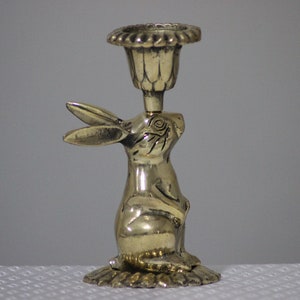 Rabbit Candle Holder, Christmas Gift, Vintage, Brass Casting, Handmade ...