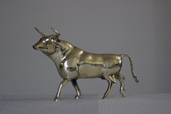 Gold Bull Wall Street Bull Statue Bull Sculpture Table | Etsy