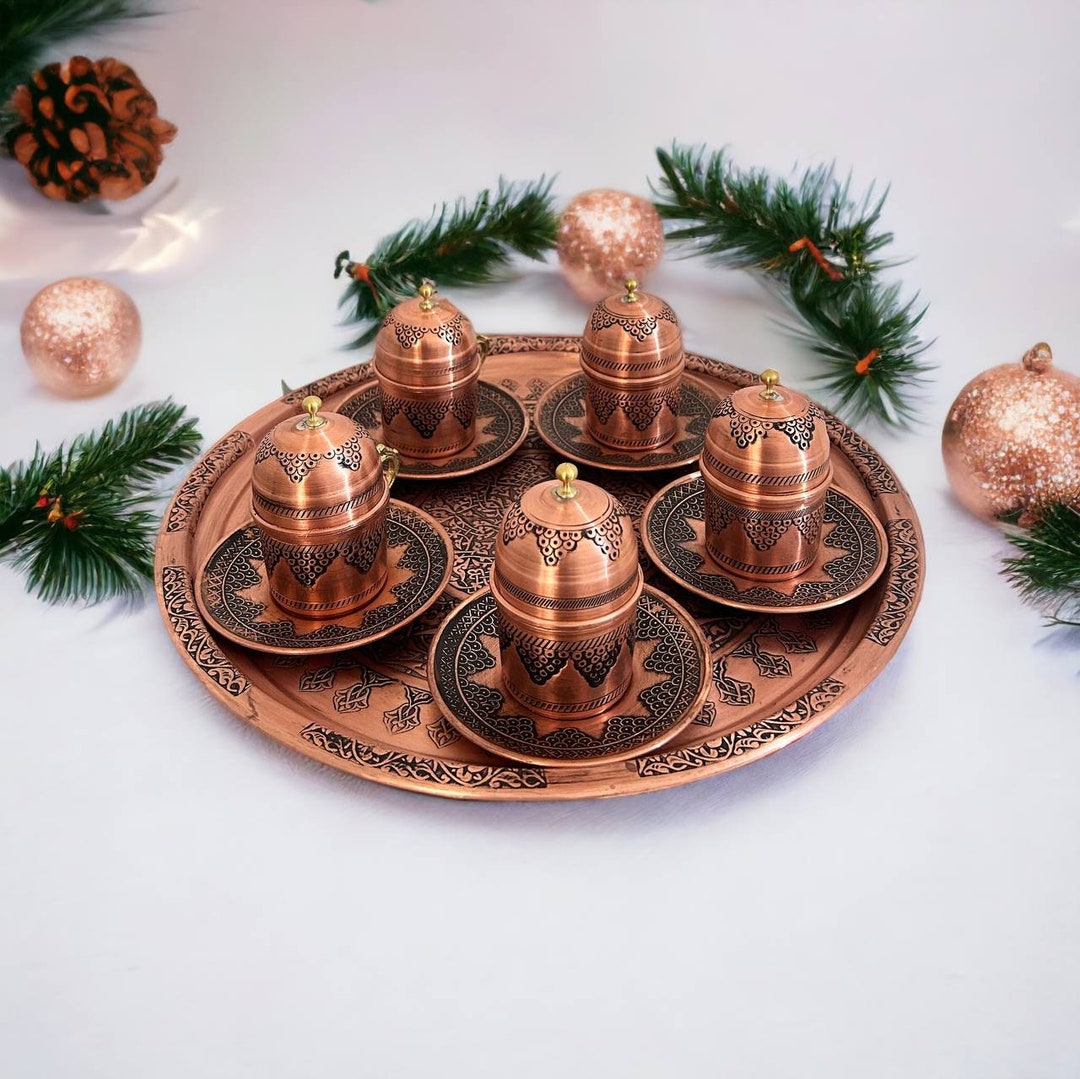 Coffee Set, Copper Greek Arab Coffee Set, Copper Coffee Pot, Coffee Cup ...