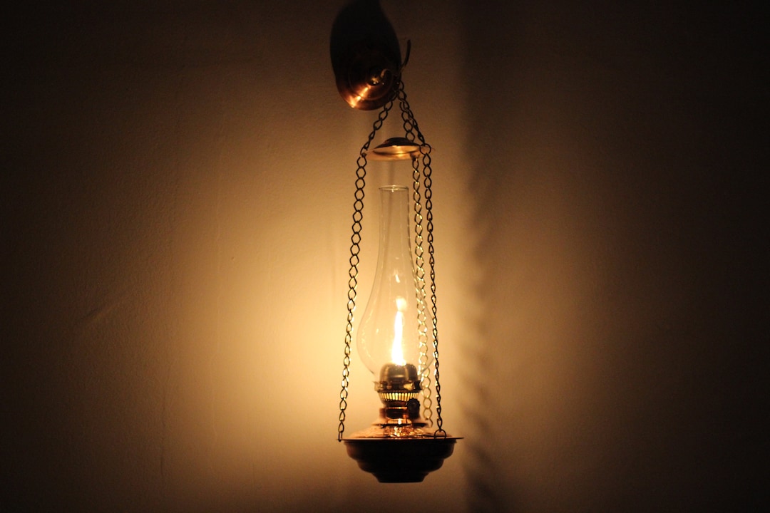 Wall Hanging Oil Lamp Vintage, Oil Lamp Antique, Oil Lamp Glass ...