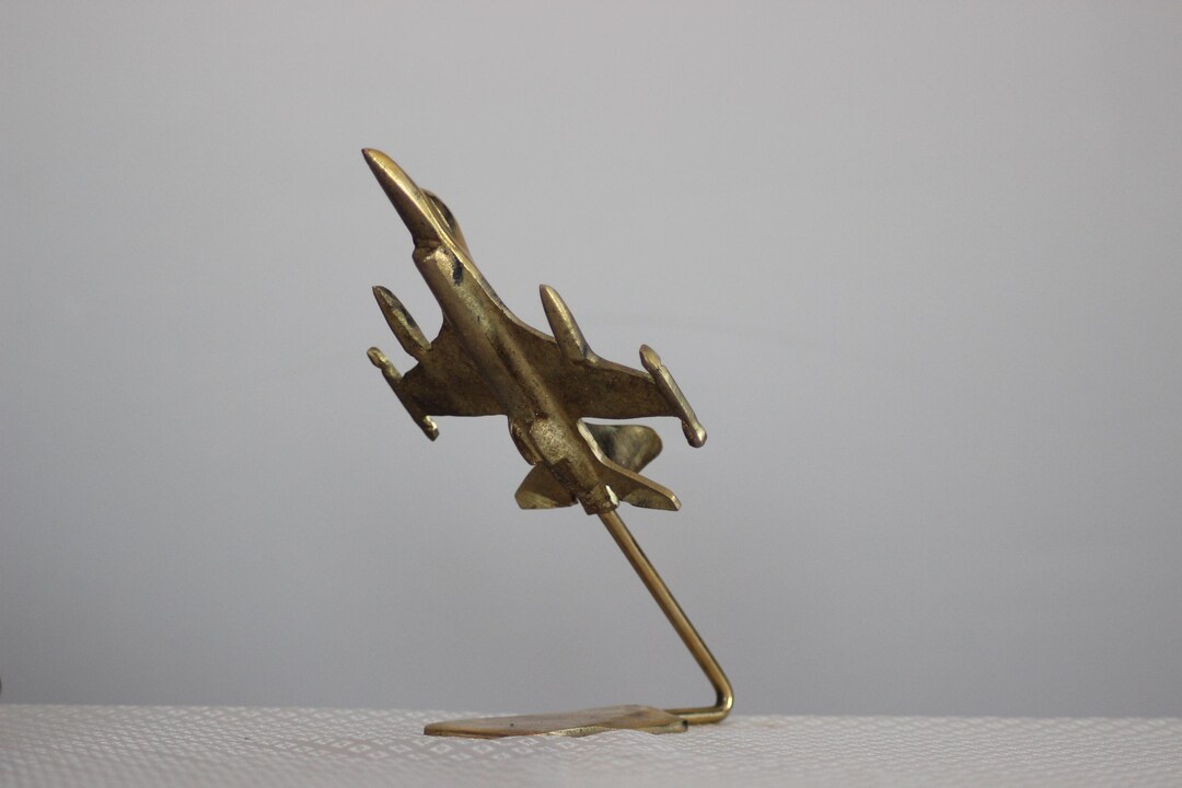 Brass Airplane Model, F-16 Fighter Jet, Decorative Costum Airplane ...