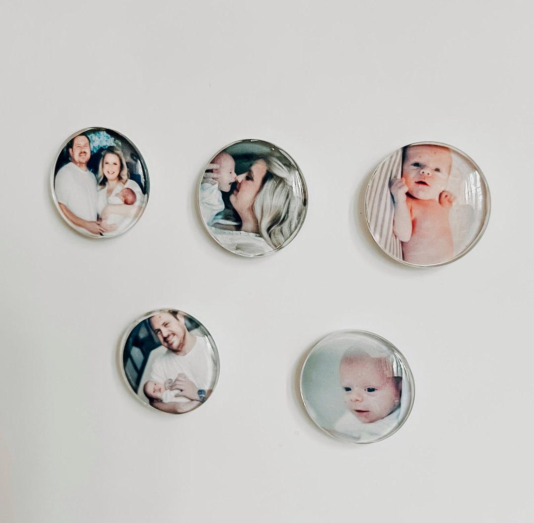 Set of 5 Custom Glass Photo Magnets - Refrigerator Magnets - Picture ...