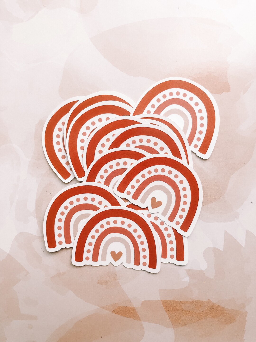 Boho Rainbow Heart With Dots Stickers - Boho Stickers - Stickers - Boho ...