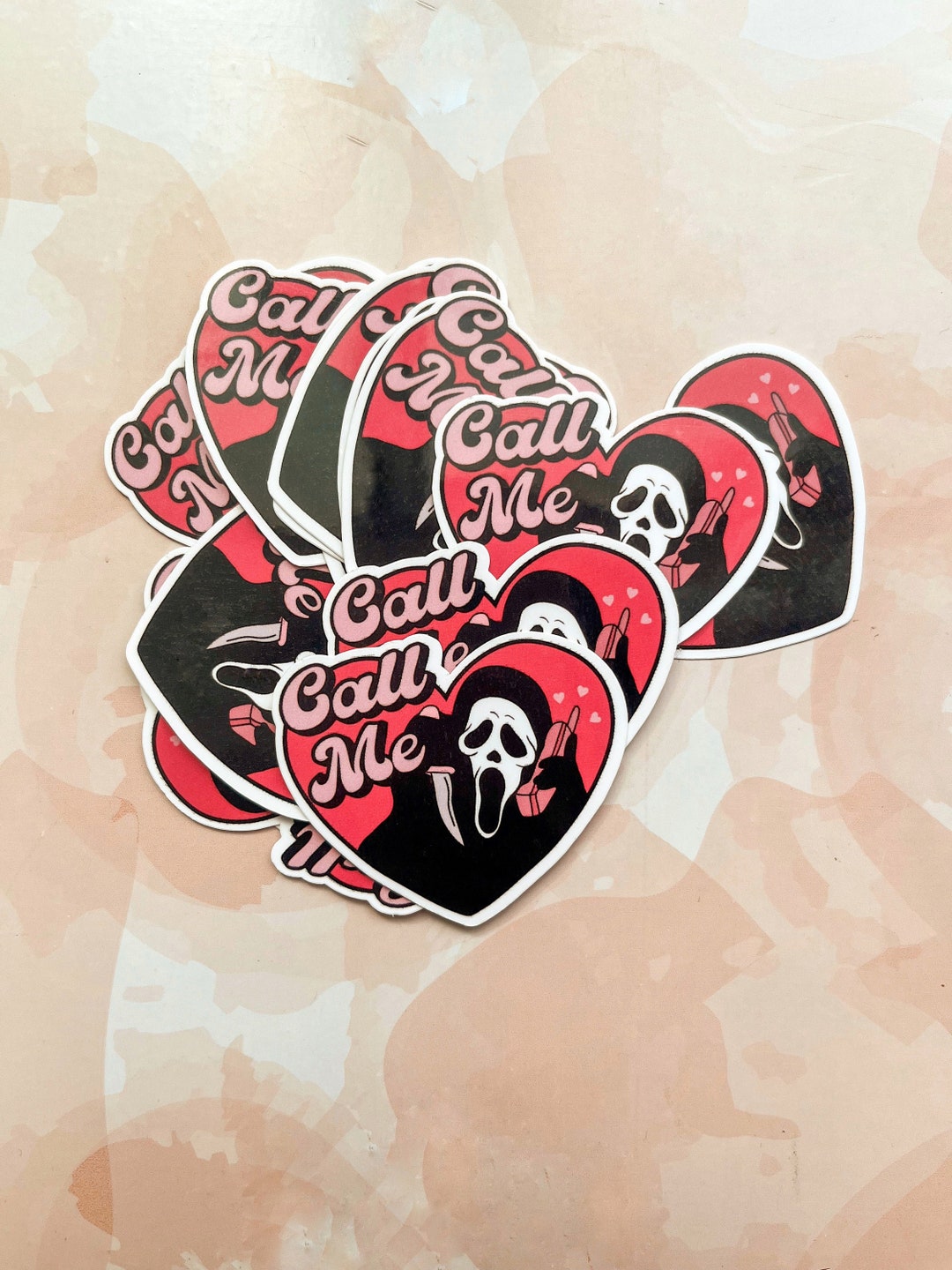 Ghost Face Sticker Pink Ghost Face Halloween Salem Witches Black Flame ...