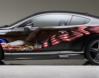 Freedom American Flag Eagle Lettering Decal - Etsy