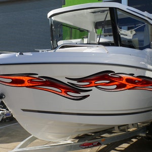 3D Tribal Boat Full Color Vinyl Decal, Tribal Boat Vinyl Wrap, Tribal ...