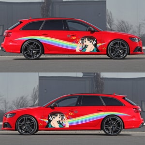 Anime Car Side Graphics Vinyl Car Stickers Decal Japanese Anime Girl ...