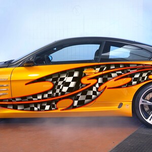 Checkered Flag Car Graphics: Racing Stripes Vinyl Decal - Etsy