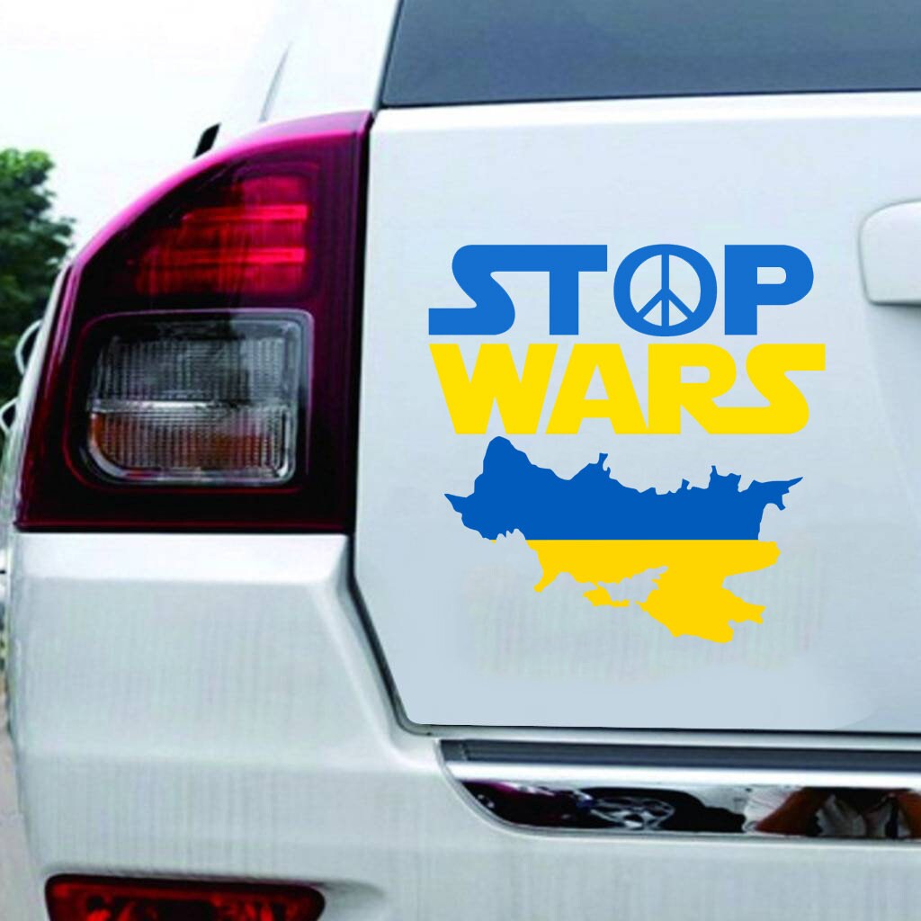 Stop War Ukraine Flag Map Sticker, Decal Vinyl Sticker Graphics for Car ...