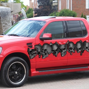 Skull Decal for Car, Skulls Car Wrap Vinyl Graphics, Car Side Auto ...