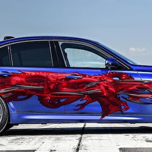 Red Tribal Dragon Car Decal, 3D Tribal Dragon Car Sticker, Tribal ...