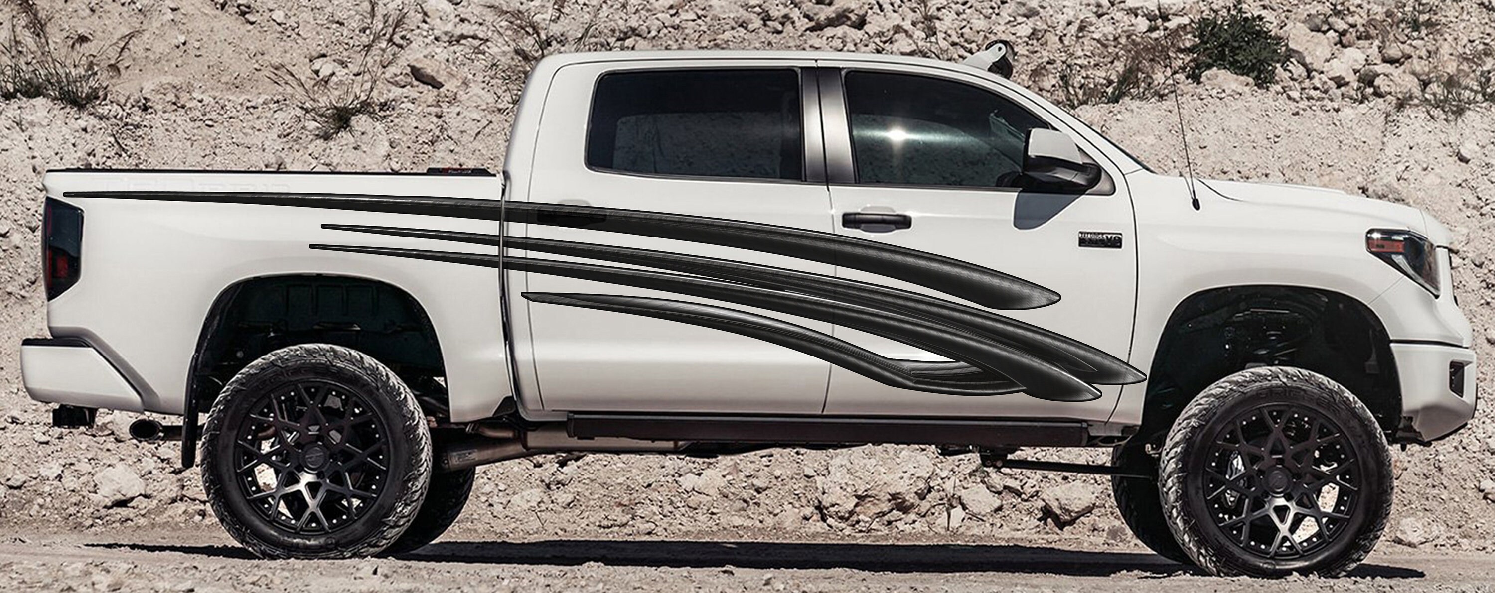 3D Racing Stripes Truck Wrap, Tribal Racing Stripes Truck Sticker ...